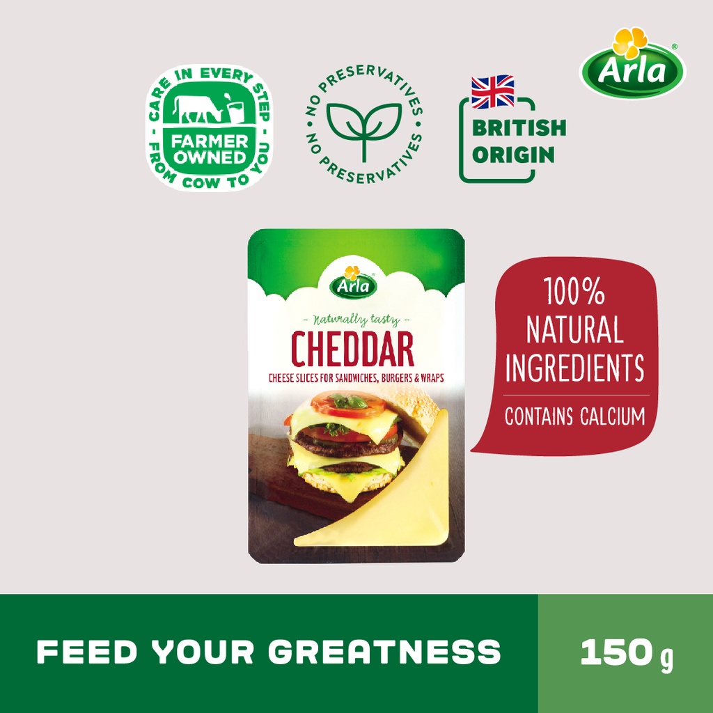 Arla Cheddar Sliced Cheese 150g | Shopee Singapore