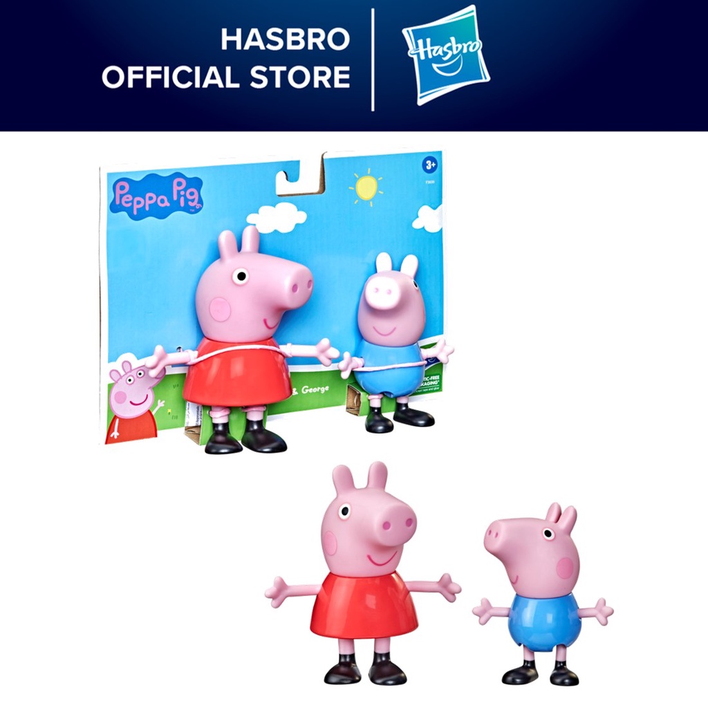 Peppa Pig Peppa and George Preschool Figure Set Toy, Large-Scale George ...