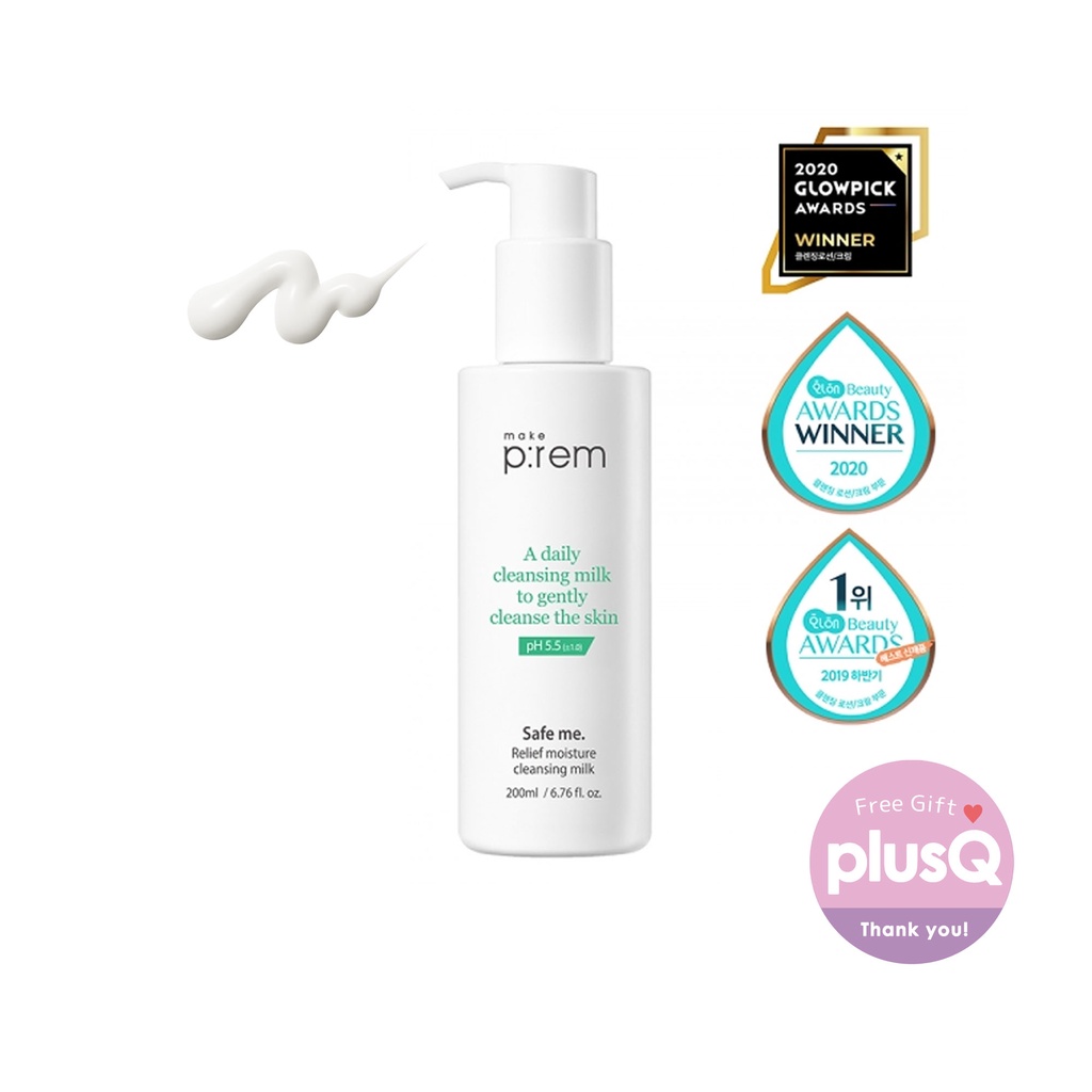 [MAKE P:REM] Safe Me Relief Moisture Cleansing Milk 200ml | Shopee ...