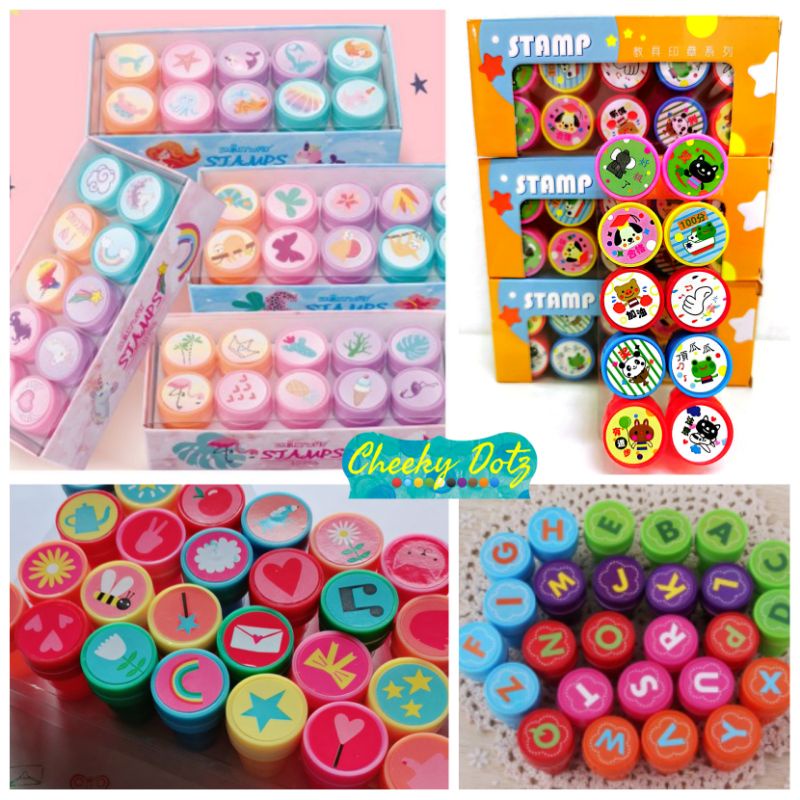 Fun Cartoon Self-Inked Rubber Stamps Cute Chop Reward Stamp Party Bags ...
