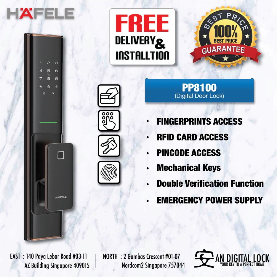 HAFELE PP8100 Digital Door Lock - An Digital Lock | Shopee Singapore