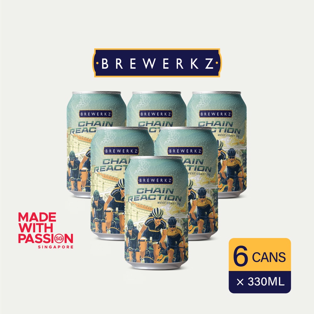[Bundle of 6/12/24] Brewerkz Chain Reaction West Coast IPA Craft Beer ...