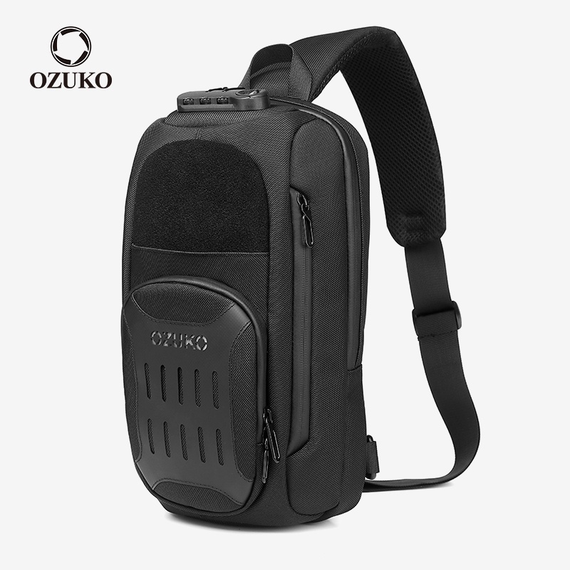 OZUKO Fashion Men Waterproof Sling Bag Anti Theft Shoulder Messenger ...