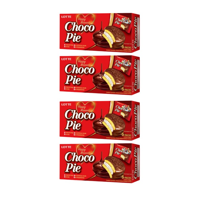 [Bundle of 4] Lotte Choco Pie Biscuit 6P 168G [Korean] | Shopee Singapore