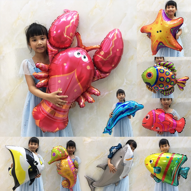 Ocean Animals Foil Balloon Dolphin/Shark/Octopus/Lobster/mermaid Tail ...