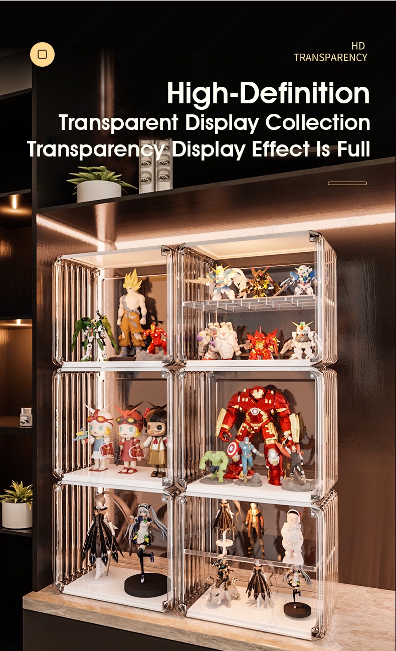 ODOROKU Popmart Stackable Display Case with Magnetic Door and Removable ...
