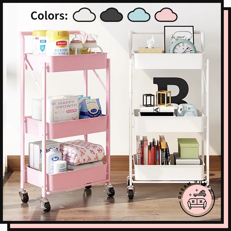 DreamHome - SG Stock Kitchen Shelf Movable Storage Cart Organizer ...