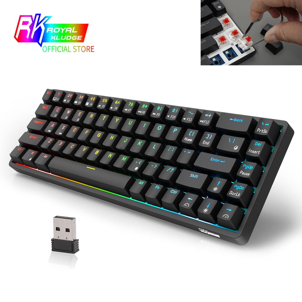 Royal Kludge RKG68(RK837) 2.4Ghz Wireless/Bluetooth/Wired 65% ...