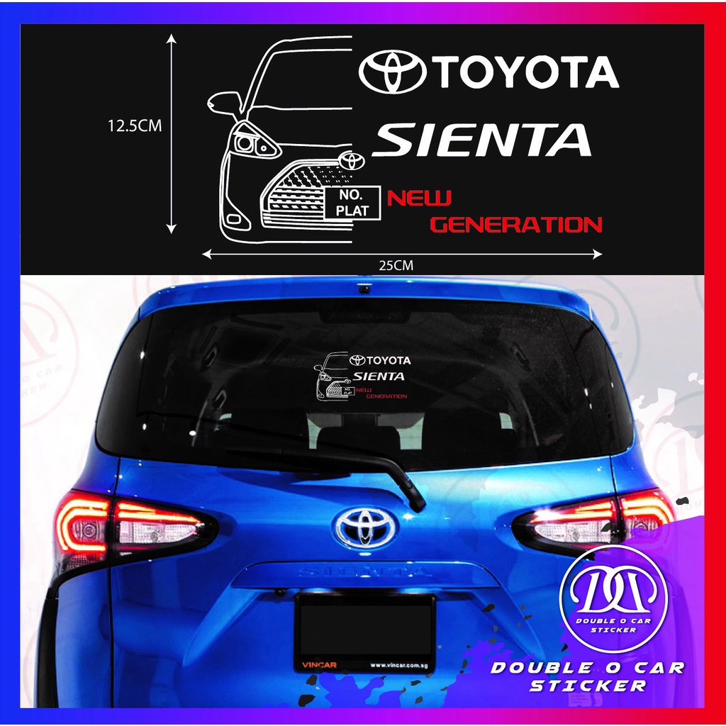 Toyota Sienta new generation car sticker KI00563(PM ME NO. PLAT ...