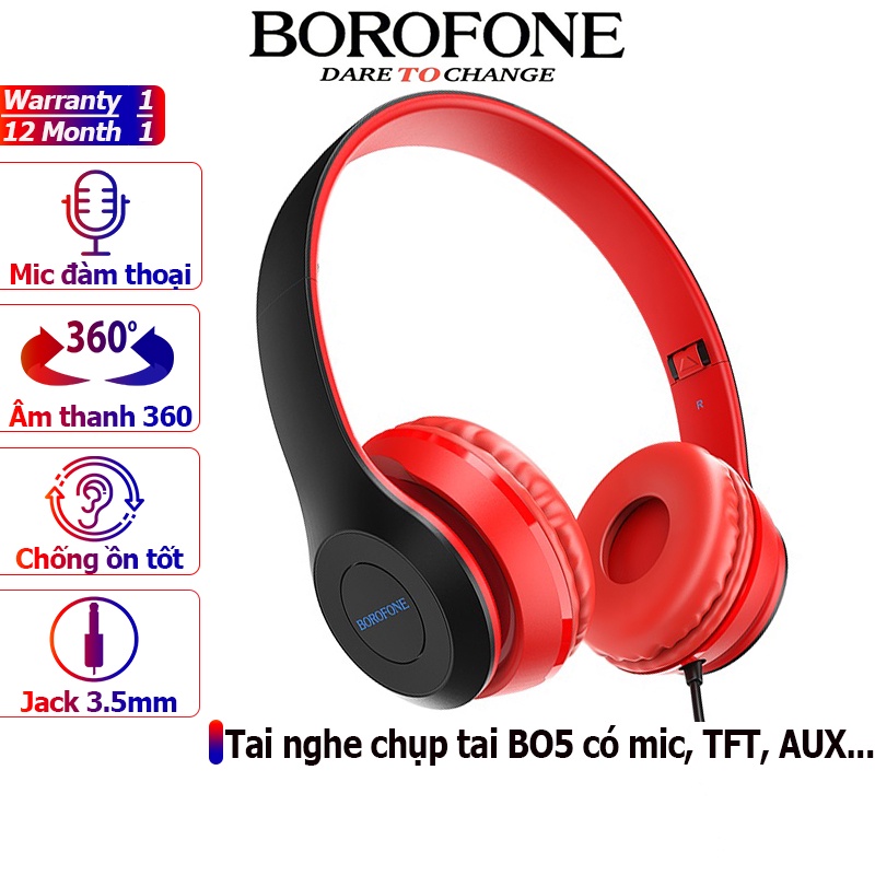Borofone BO5 headphone headphone Good Noise Cancellation, 1.2m Long ...