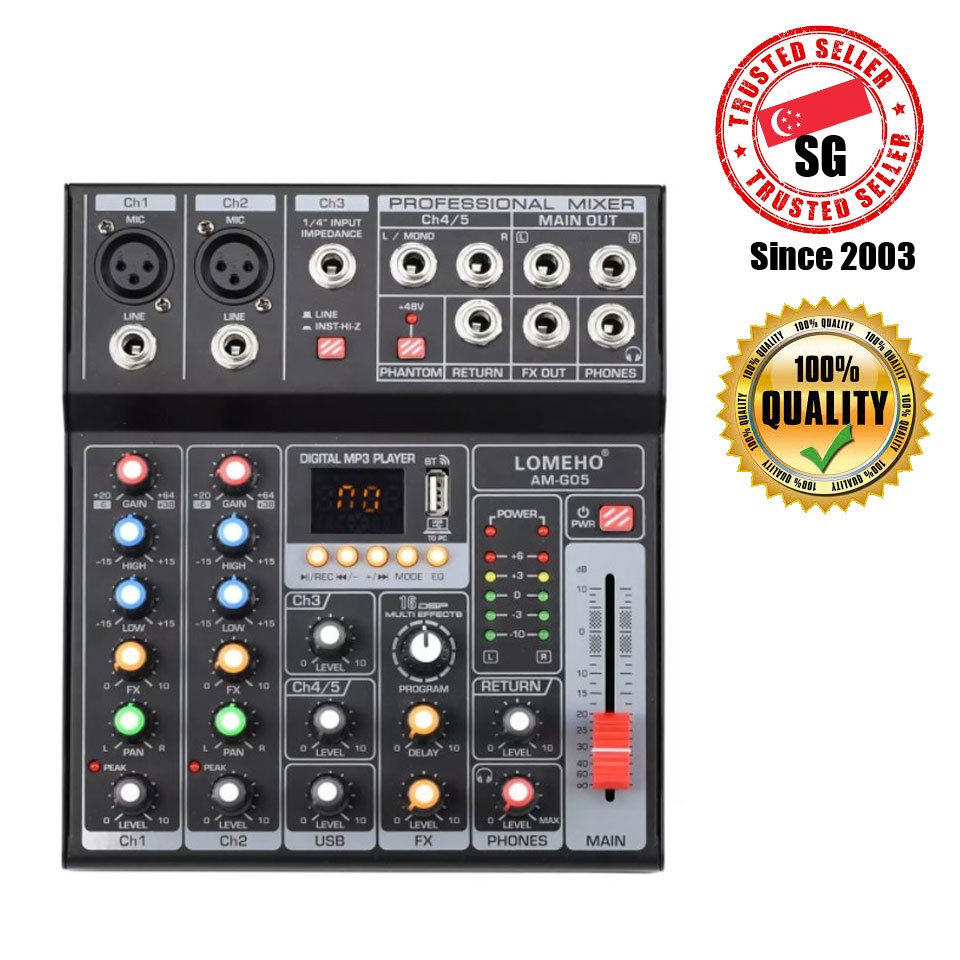 Mixer Sound card Bluetooth Aux In USB to PC Direct Record to USB drive ...