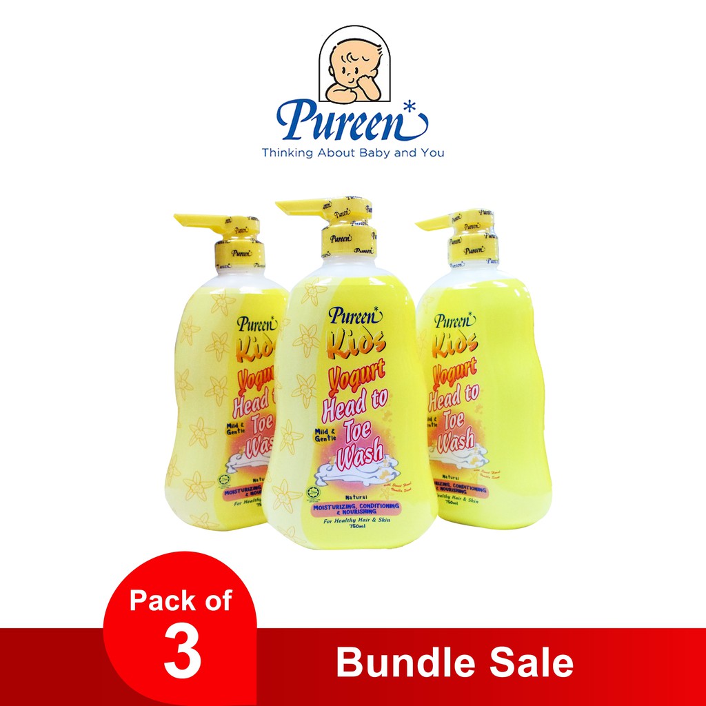 Pureen Kids Yogurt Head To Toe Wash 750ml x 3 Bottles Bundle Sale ...