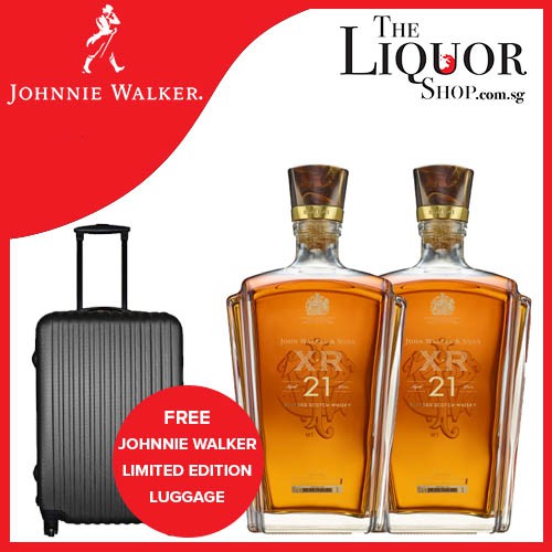 Bundle of 2 John Walker & Sons XR 21 750ml (Agent Stock) Free Johnnie Walker Trolley Bag ...