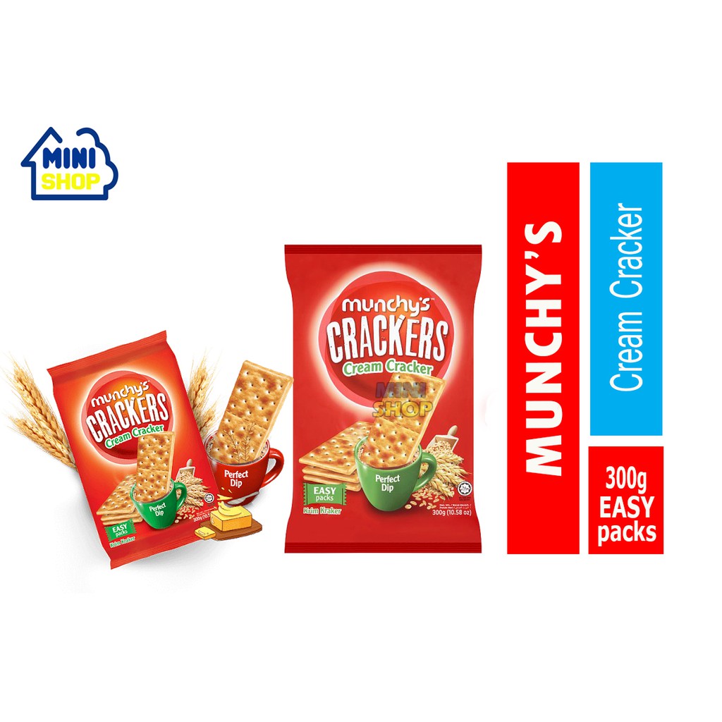 MUNCHYS KRIM KRAKER BISKUT CREAM CRACKER BISCUIT 300G EASY PACKS ...