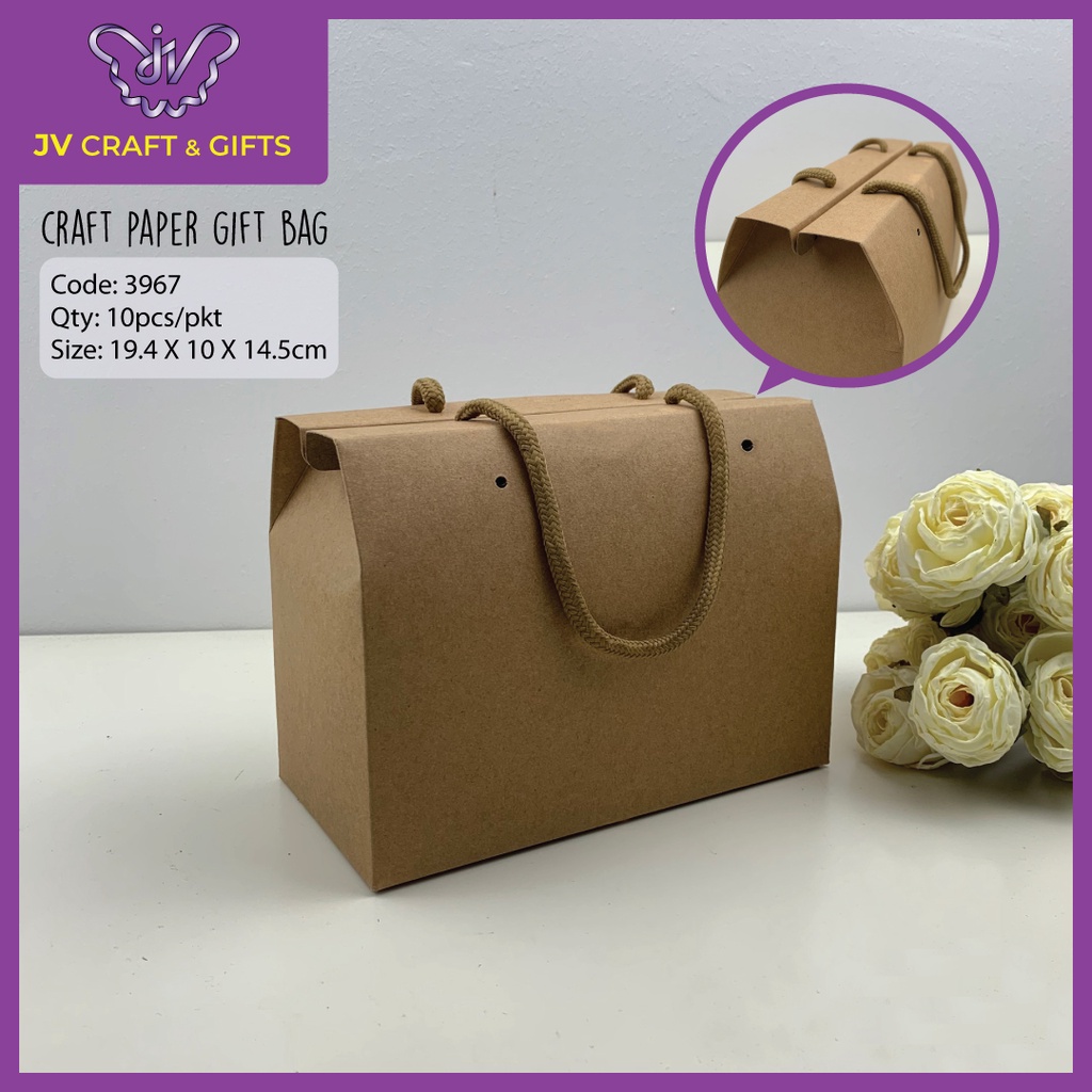 (10pcs/pkt) Kraft Paper Box with Rope/Dessert Box Gift Box Event Party ...