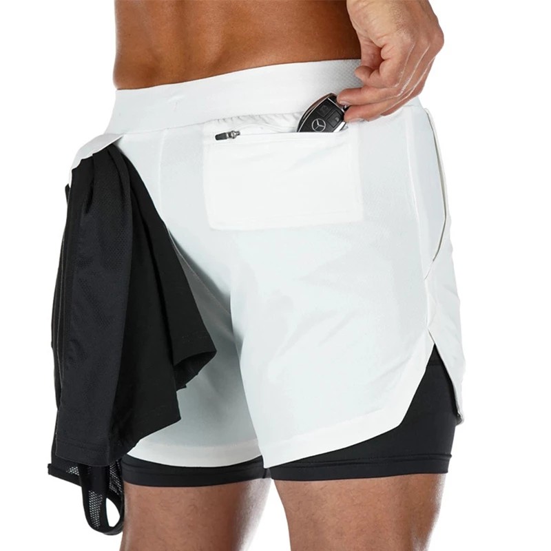 Professional Running Shorts Men 2 in 1 Sports Jogging Fitness Shorts ...