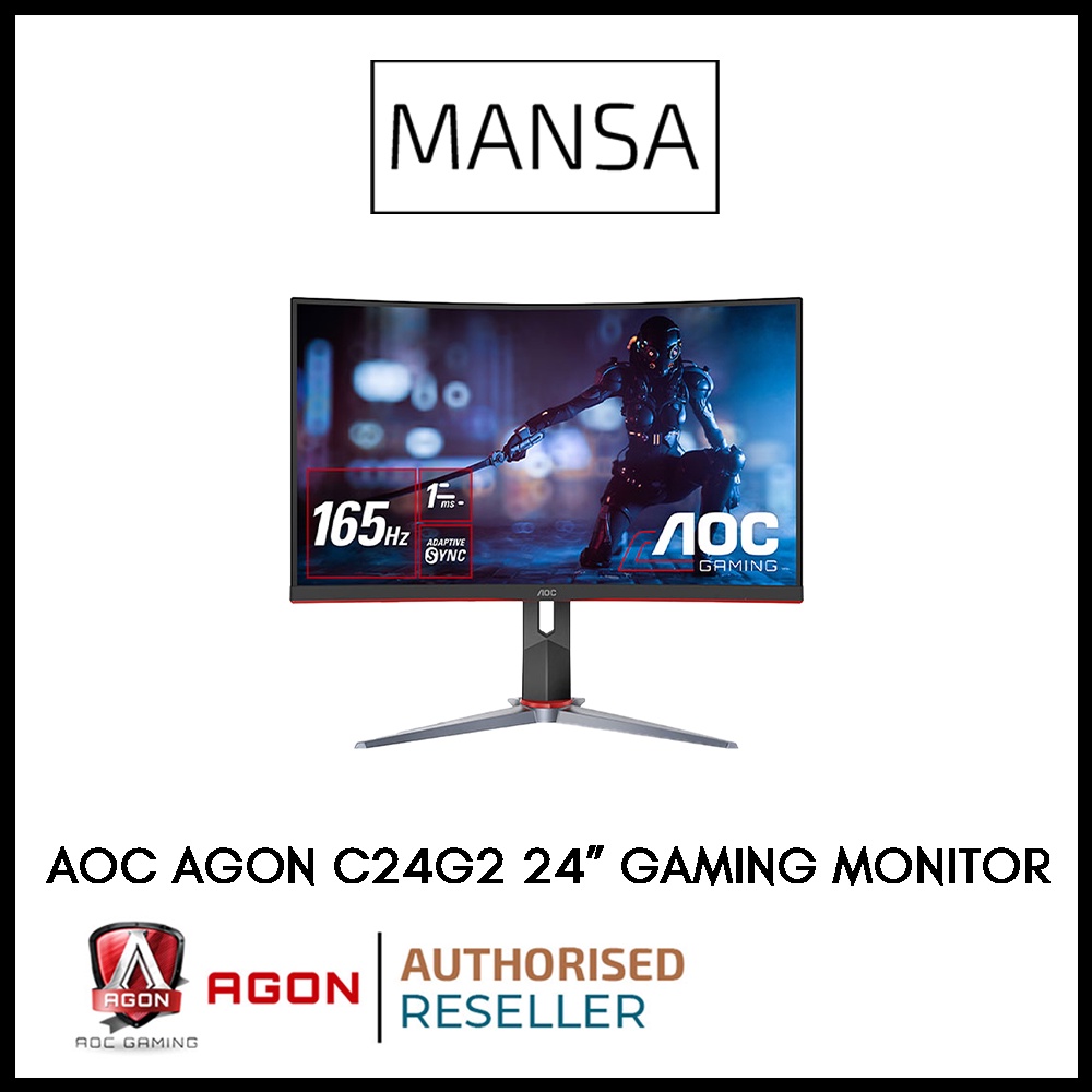 AOC AGON C24G2 24" Gaming Monitor (165Hz, Curved, VA, FHD) | Shopee ...