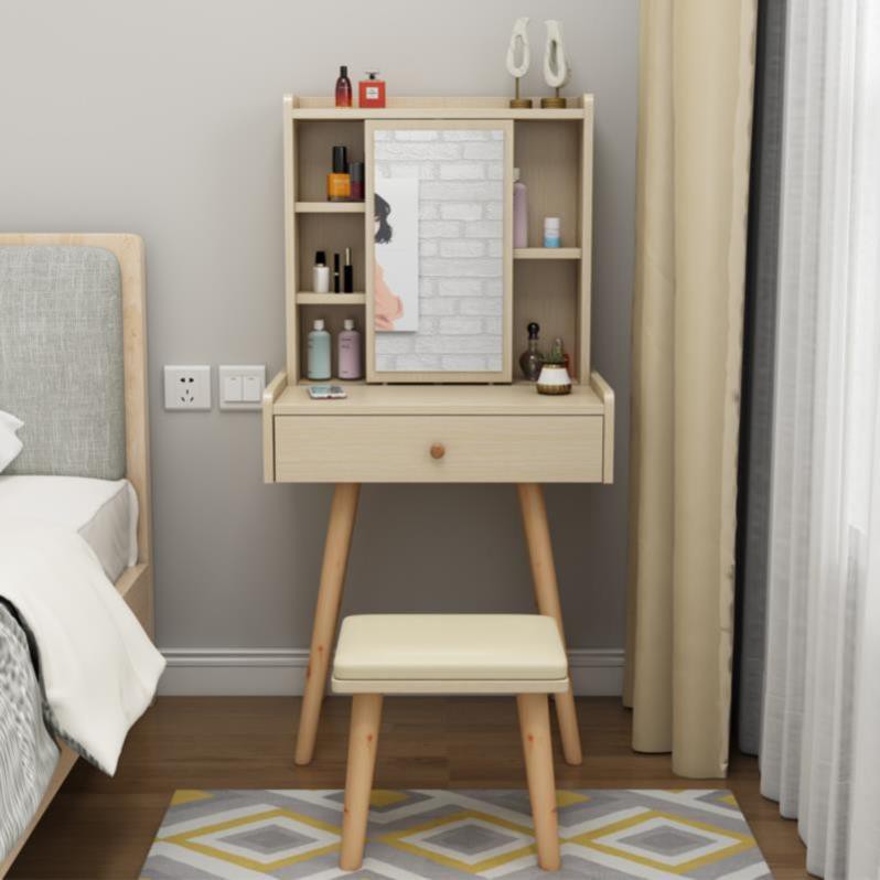 Bedroom Dressing Vanity Table With Rotating Mirror | Shopee Singapore