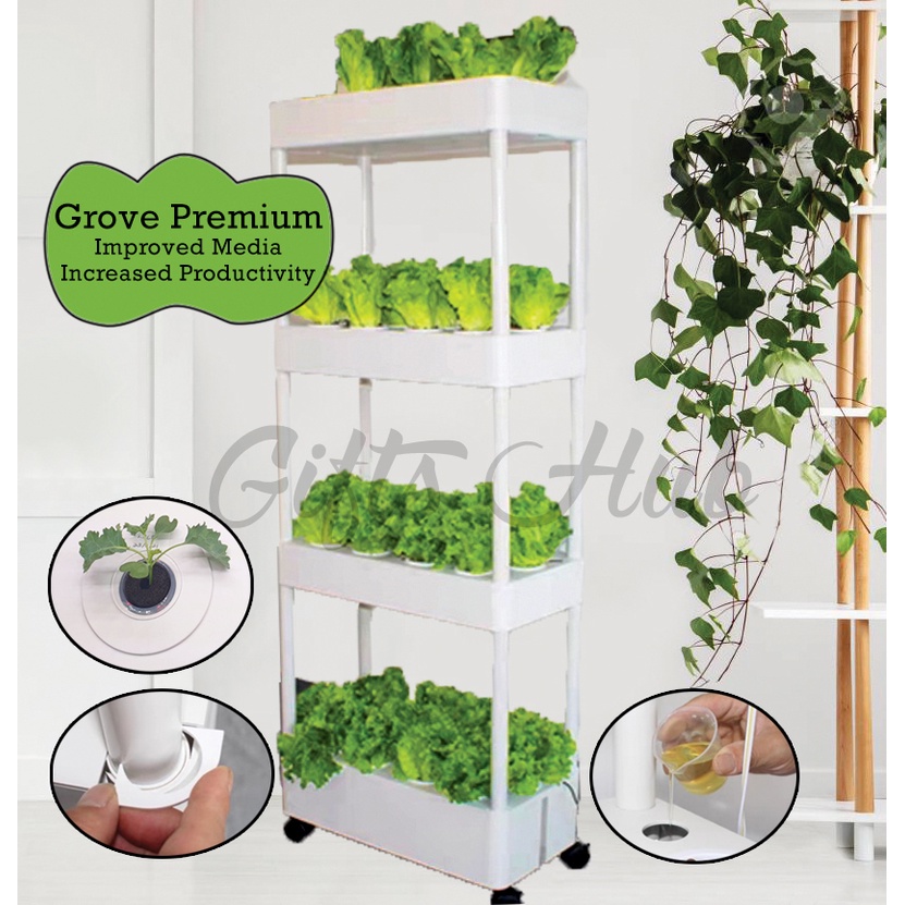 Grove Premium Hydroponics 4 Tier System Starter Set Soiless NFT ...