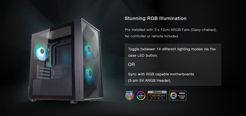 Tecware Forge M2 TG M 2 MATX ITX ARGB RGB PC Casing Case Chassis ...