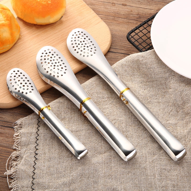 Stainless Steel Food Tongs Anti Heat Bread Clip Pastry Clamp Cooking ...