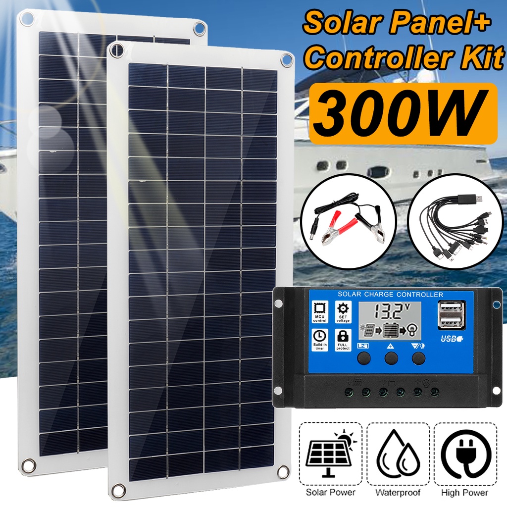 60A/100A Solar Panel Kit Solar Panel Battery Charger Controller Dual ...