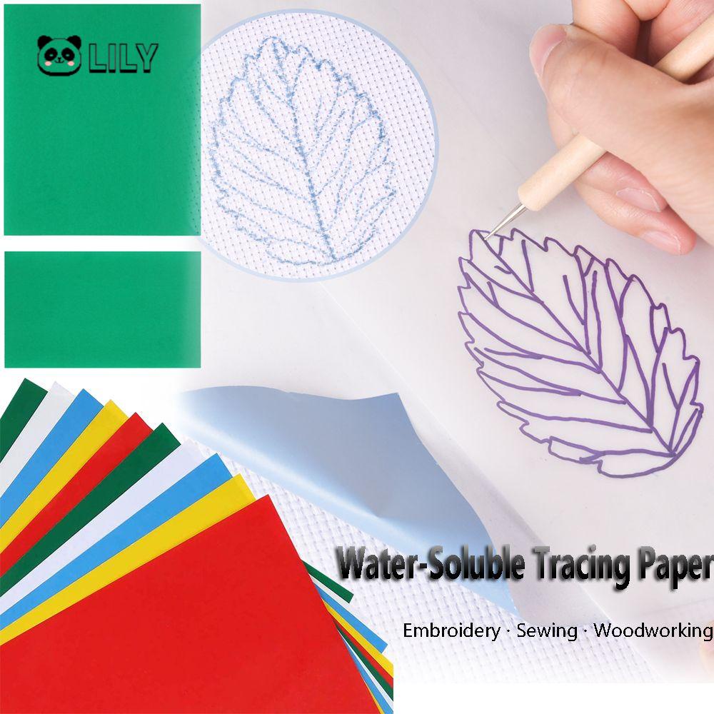 LILY 10PCS DIY Carbon Paper Handmade Water-Soluble Embroidery Tracing ...