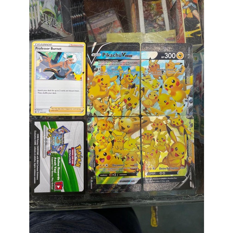 Pokemon TCG Pikachu V-Union Cards + Professor Burnet | Shopee Singapore