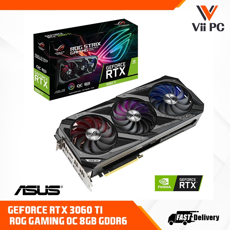 ASUS ROG Strix NVIDIA GeForce RTX 3060 Ti/ 3060Ti OC Edition Gaming Graphics Card (PCIe 4.0, 8GB ...
