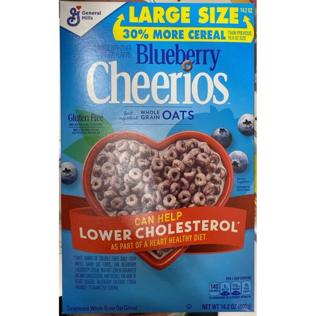 Blueberry Cheerios Cereal, Gluten Free Breakfast Cereal 402g | Shopee ...