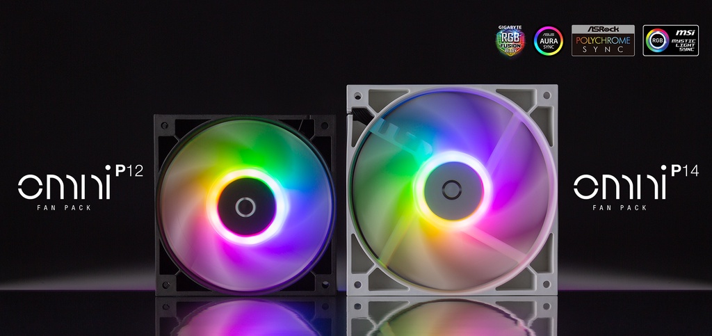 Tecware OMNI P12 ARGB RGB FANS 120MM RGB 3 Pack Case Fan Controller Hub ...