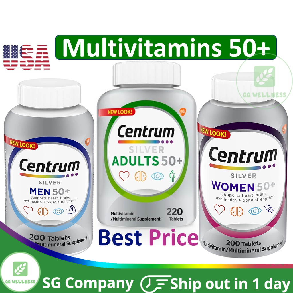 Centrum Silver Multivitamin Men/Women 50 Plus with Vitamin D3, B ...