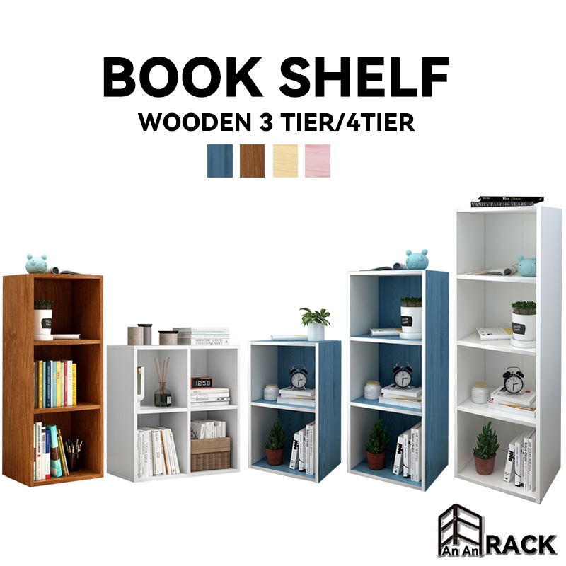 3 Tier 4 Tier Wooden Book Shelf / Bookcase / Small Bookshelf Small ...