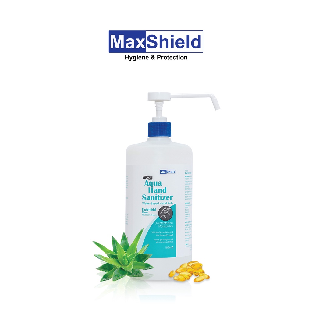 MaxShield Aqua Hand Sanitizer (1x1000ml)/ Alcohol Free /Kill 99.99% of ...