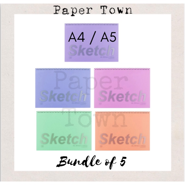 Azone Sketch Book A5/ A4 Assorted Colour ( Bundle of 5 ) | Shopee Singapore