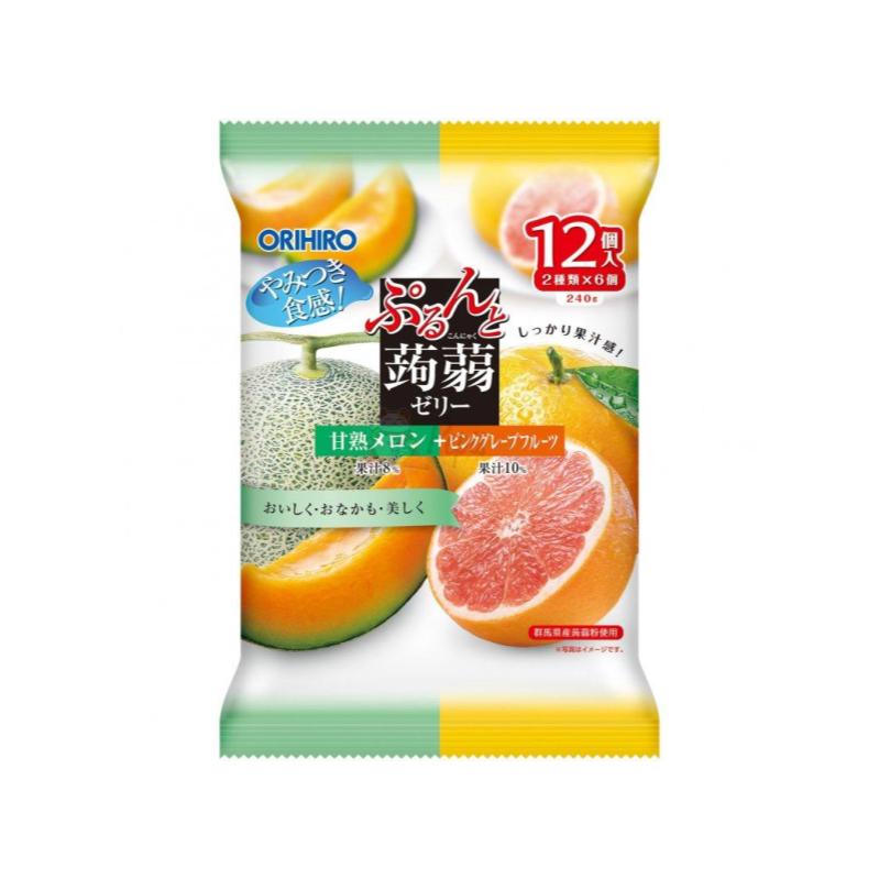 ORIHIRO KONJAC JELLY MELON & PINK GRAPEFRUIT 12P 240g [Japanese ...