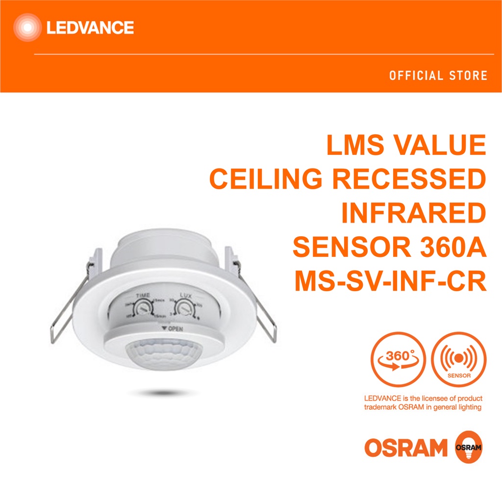 LEDVANCE LMS Value Ceiling Recessed Infrared Sensor 360A | Shopee Singapore