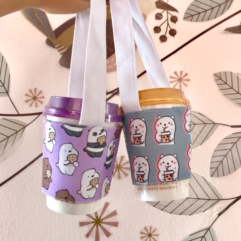 Bubble Tea Sleeve/Cup Holder with Straw Holder (WBB, Gudetama, Pokemon ...