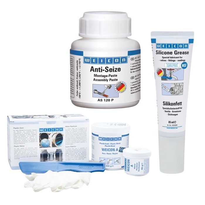 WEICON Silicone Grease 85g / A Epoxy Resin 0.5kg / Anti-Seize Assembly ...