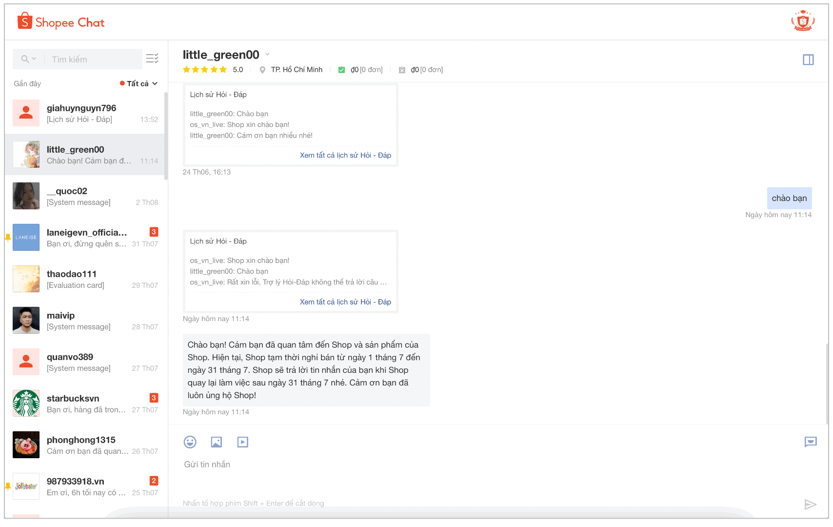 Cách Quản lý Cài đặt Shopee Chat | Shopee Uni Việt Nam
