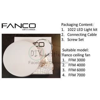 Fanco Original Ceiling Fan Light Kit 1022/ 18W 3 tone LED Light ...
