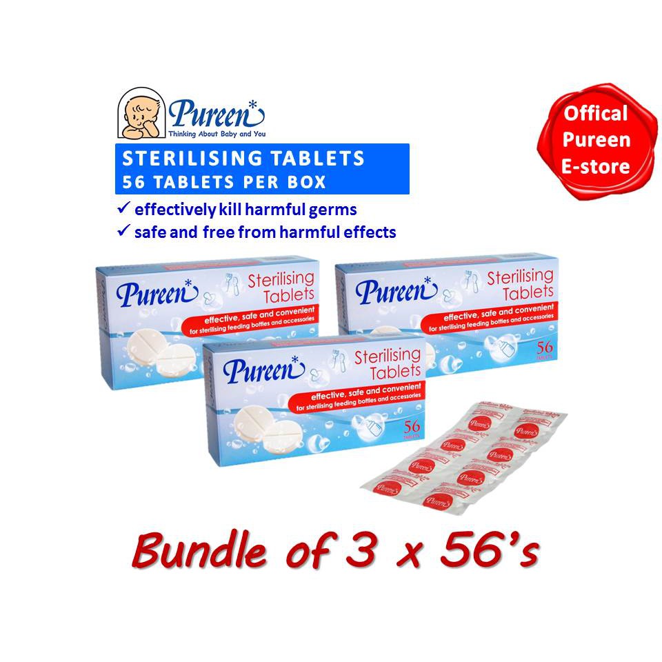 Pureen Sterilising Tablets 56s x 3 Boxes Bundle Sale | Shopee Singapore