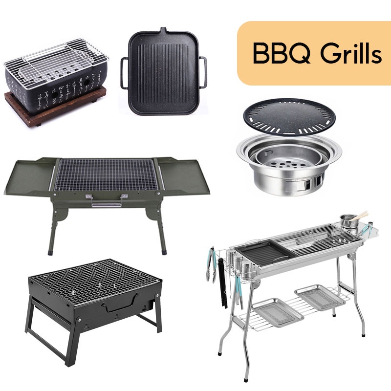 EmmAmy Outdoor/Indoor Charcoal folding BBQ grill | Shopee Singapore