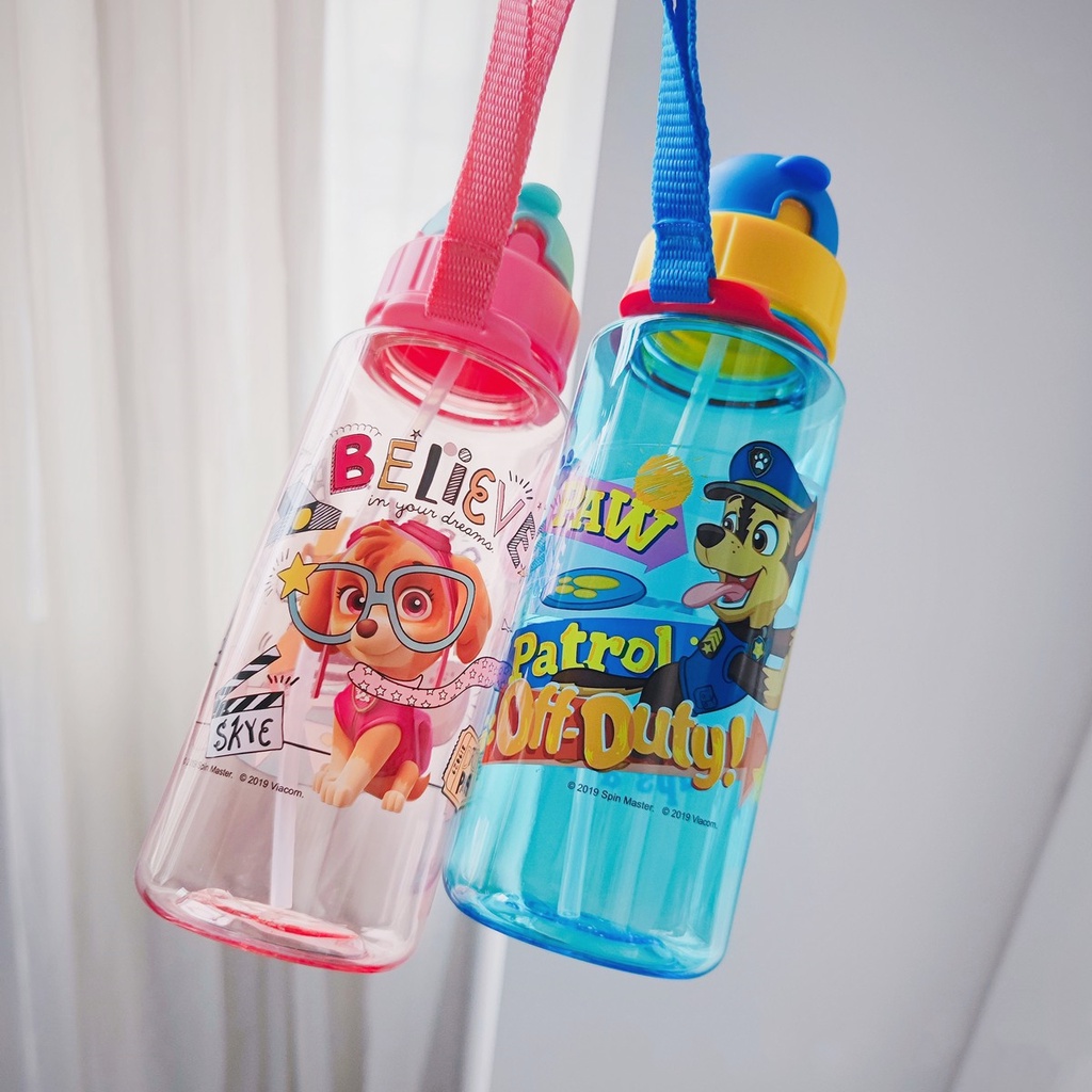 PAW Patrol Straw Water Bottle 500ml Antibacterial Classic Sipper Kids water bottle BPA Free ...