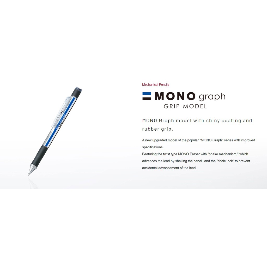 Tombow MONO graph Grip mechanical pencil with 1 pack of ER-MG refill ...