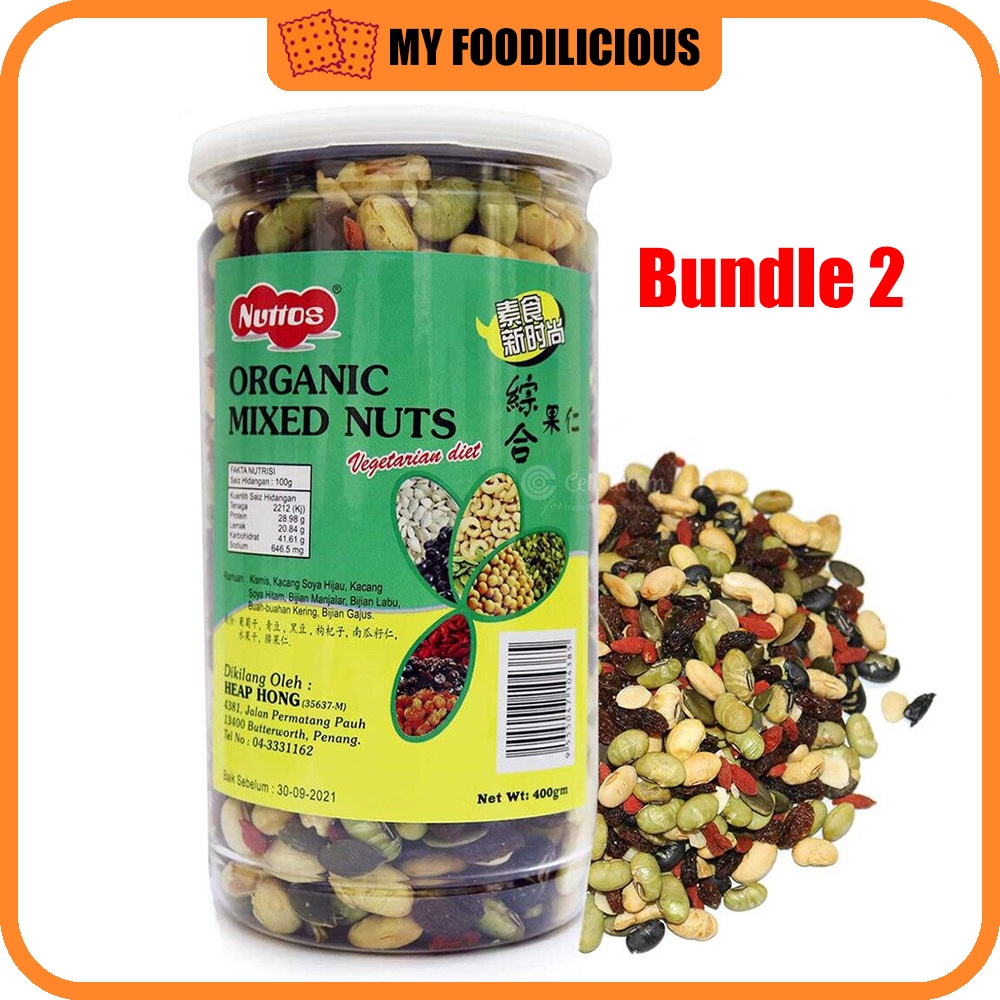 Nuttos Organic Mixed Nuts Vegetarian 400g healthy snack | Shopee Singapore