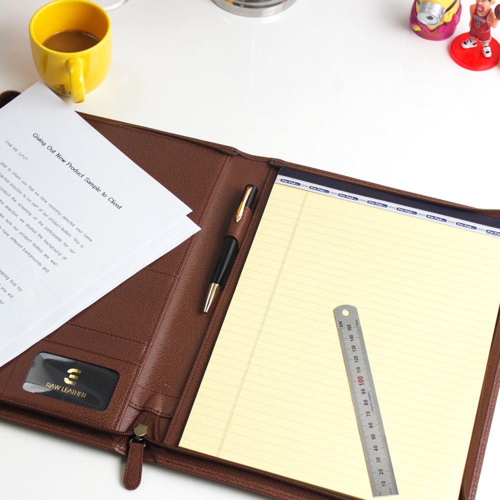 Zippered A4 Report Pad Advanced Synthetic Leather Handmade Pad Business ...