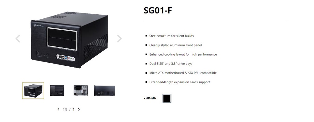 SILVERSTONE SG01-F Micro-ATX Casing Micro ATX motherboard & ATX PSU ...