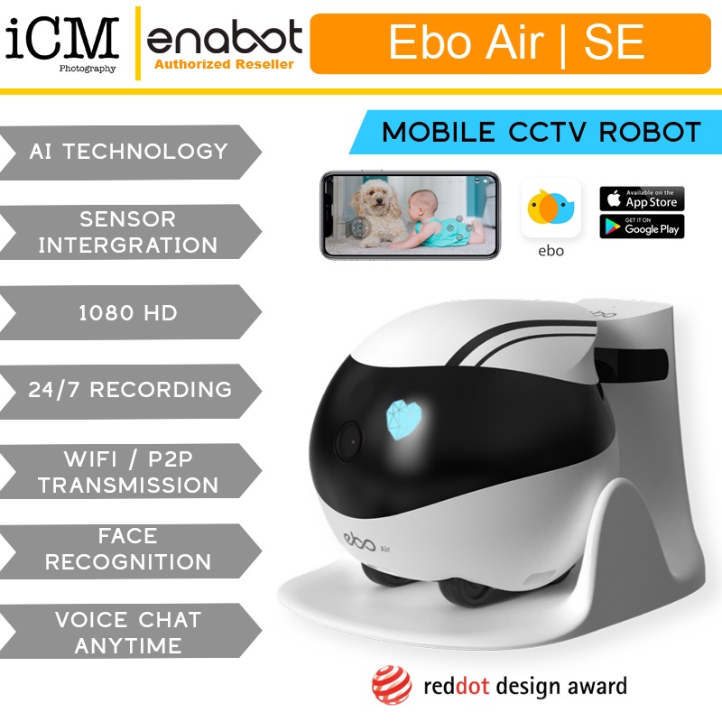Enabot Ebo Air / SE Remote Robot CCTV for Family + * FREE 32GB SD CARD ...