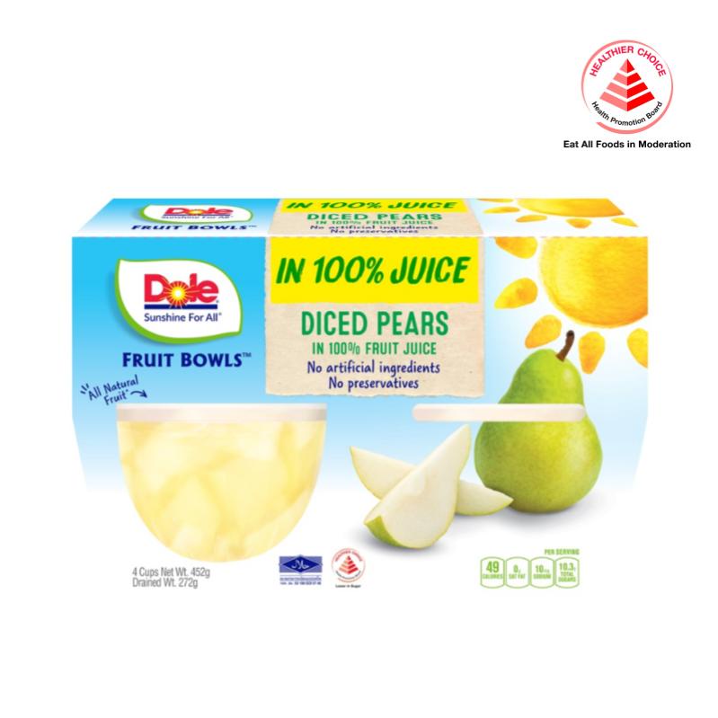 Dole Diced Pears In 100% Fruit Juice Fruit Bowl 4X4Oz | Shopee Singapore